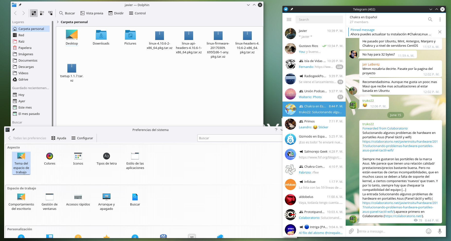 Integrando 'Telegram Desktop' a nuestro escritorio